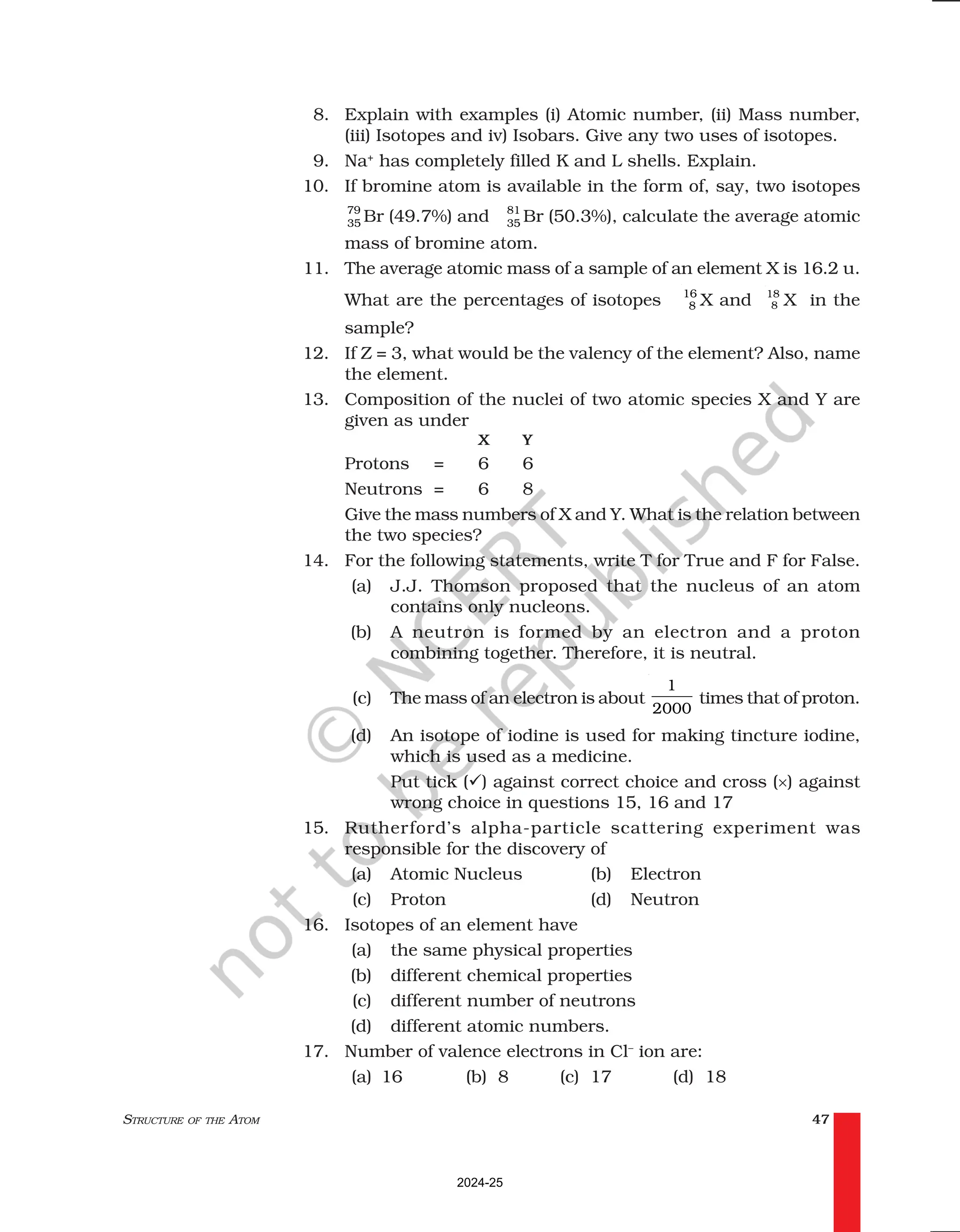 Structure of an atom for 9th class. Enjoy. | PDF