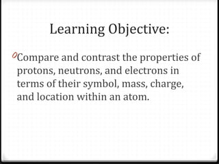Structure of an Atom, Particle Model, Subatomic Particles | PPTX