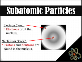 Structure of an Atom, Particle Model, Subatomic Particles | PPTX