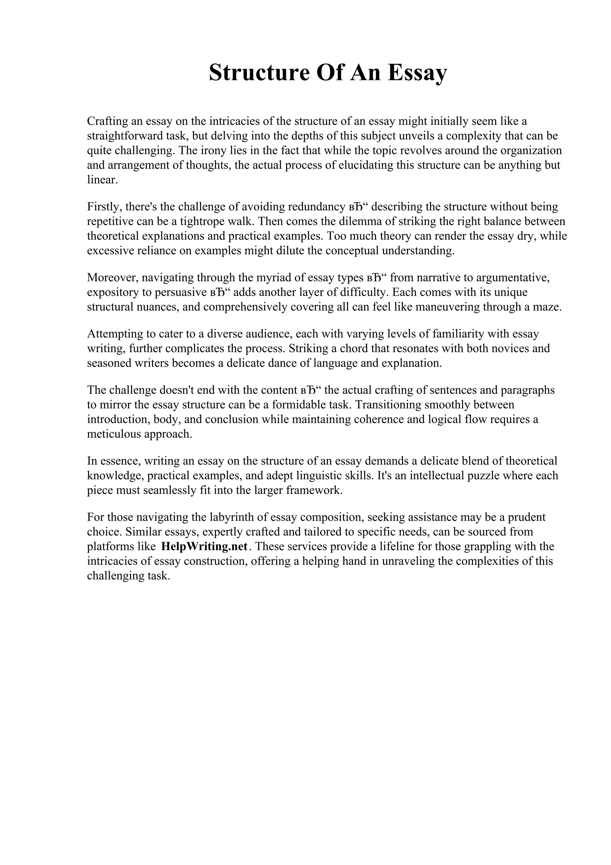 Structure Of An Essay | PDF