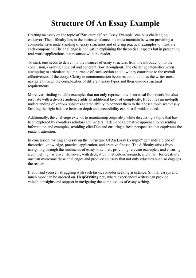 Structure Of An Essay Example Pdf