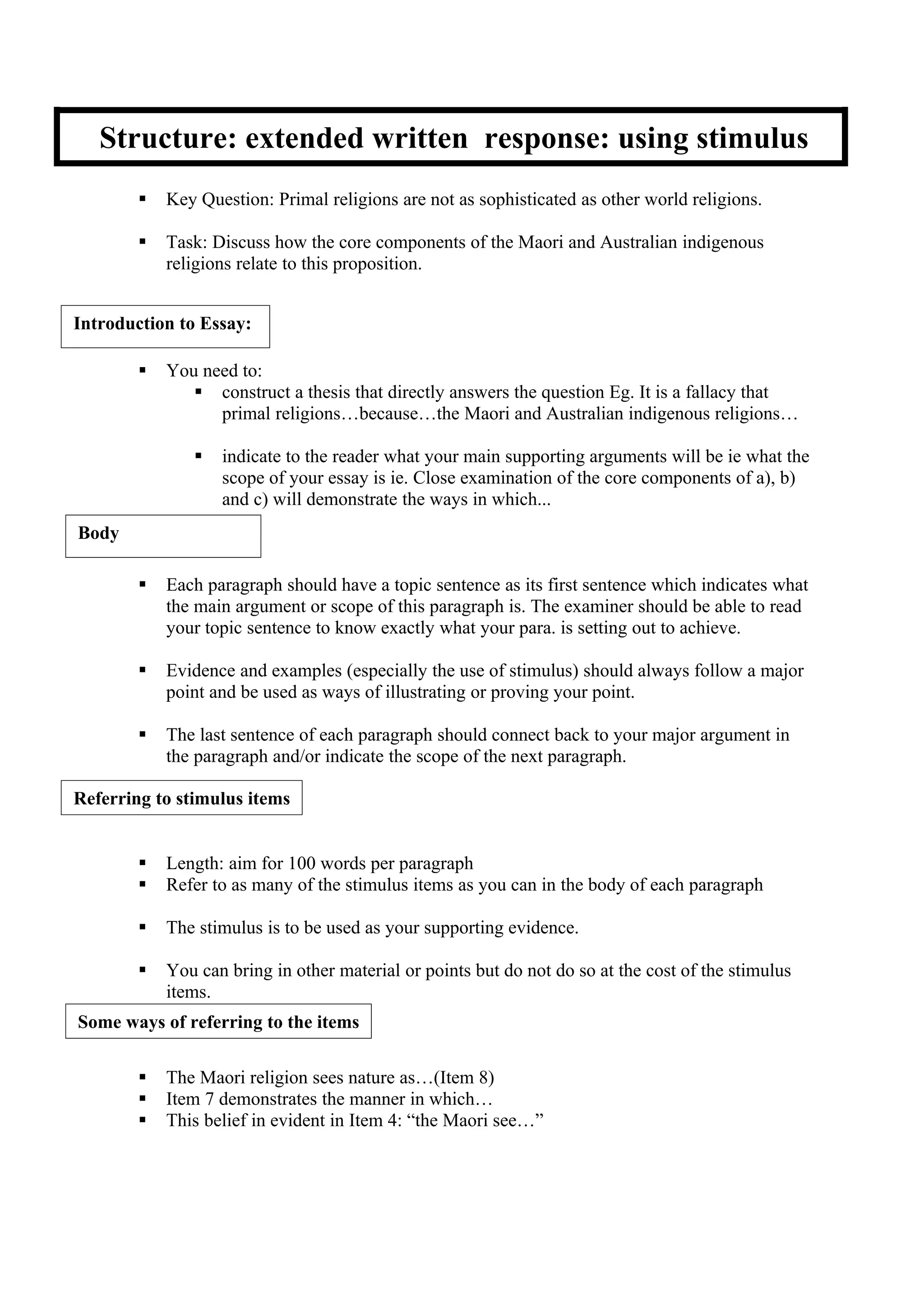 Structure Of An Extended Essay | DOC