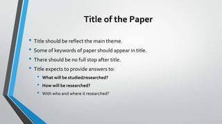 Structure of a research paper | PPTX