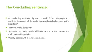 Structure of a Paragraph. Descriptive Paragraph | PPTX