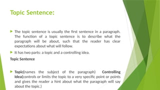 Structure of a Paragraph. Descriptive Paragraph | PPTX