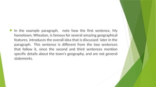 Structure of a Paragraph. Descriptive Paragraph | PPTX