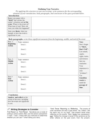 Structure of a personal narrative essay | PDF