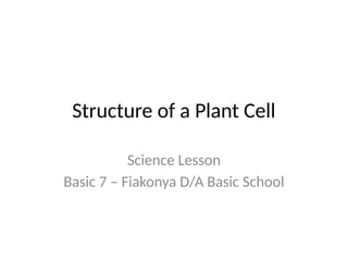 Comprehensive Science Lesson on Plant Cell Structure and Functions | PPTX