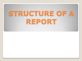 Structure of a report | PPTX