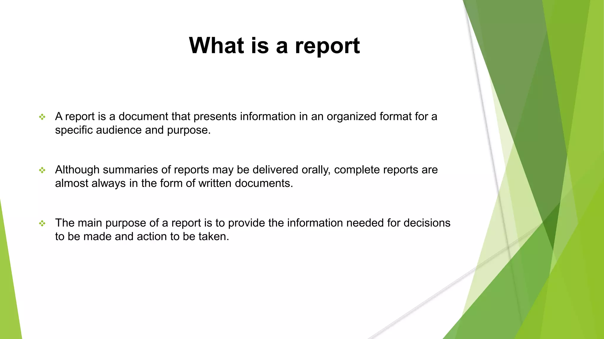 Structure of a report | PPTX