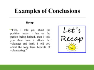 Structure of a Speech (Introduction & Conclusion) | PPTX