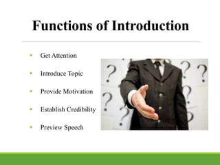 Structure of a Speech (Introduction & Conclusion) | PPTX