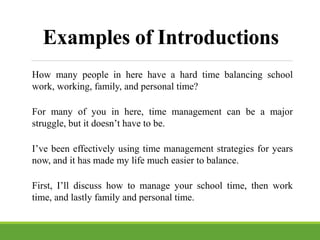 Introduction Of A Speech