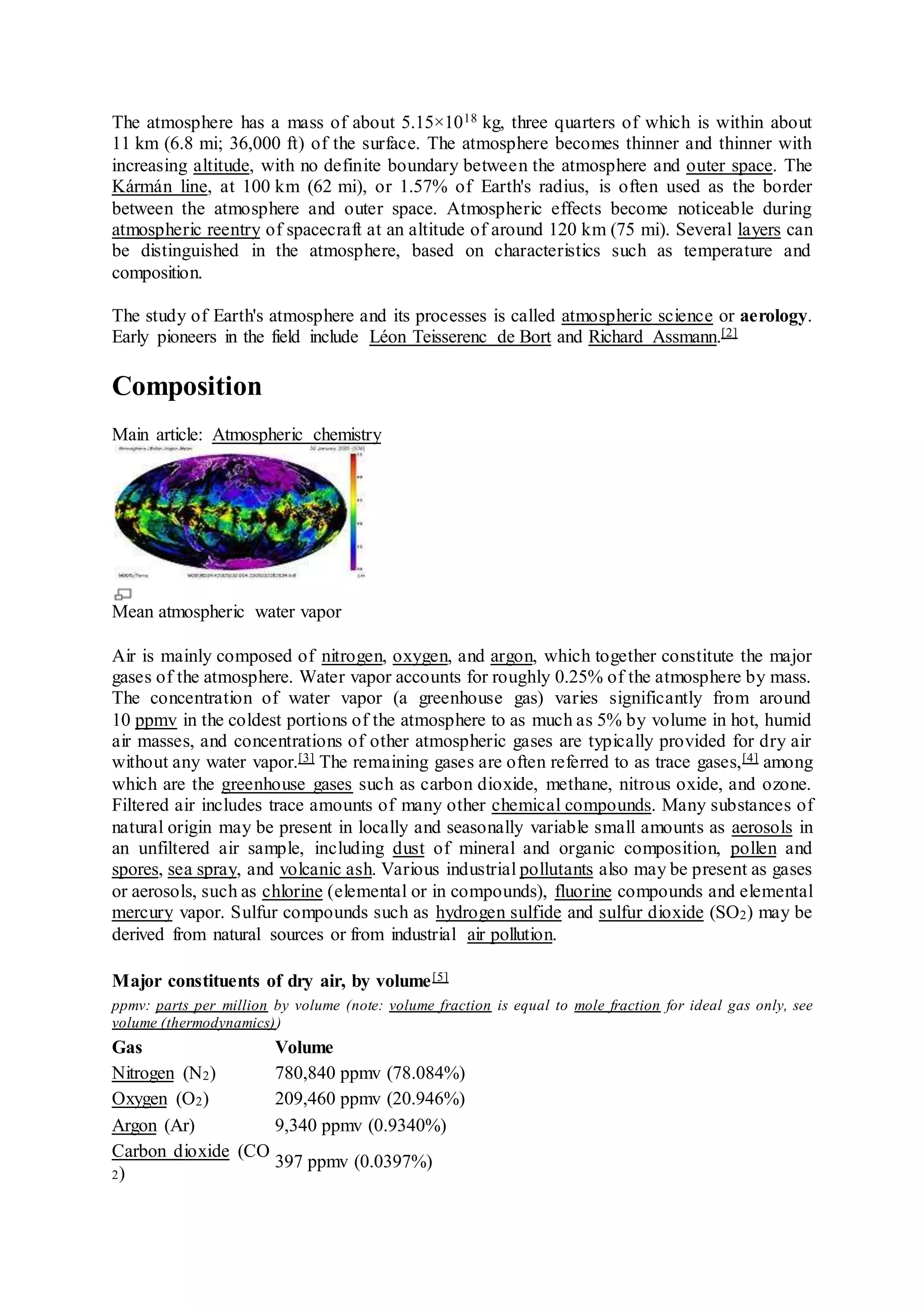 Structure of atmosphere | PDF