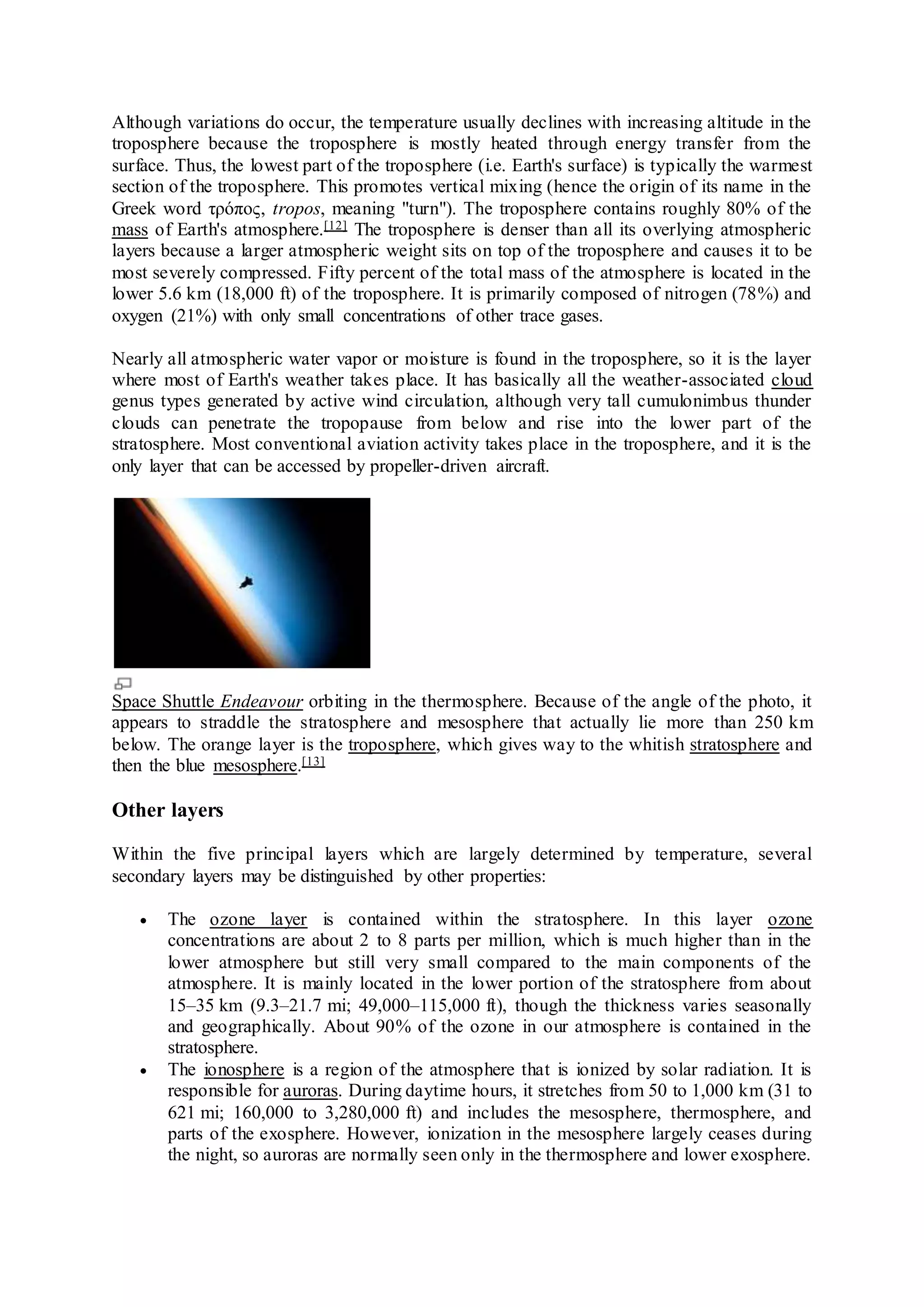 Structure of atmosphere | PDF