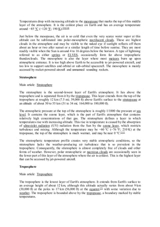 Structure of atmosphere | DOCX