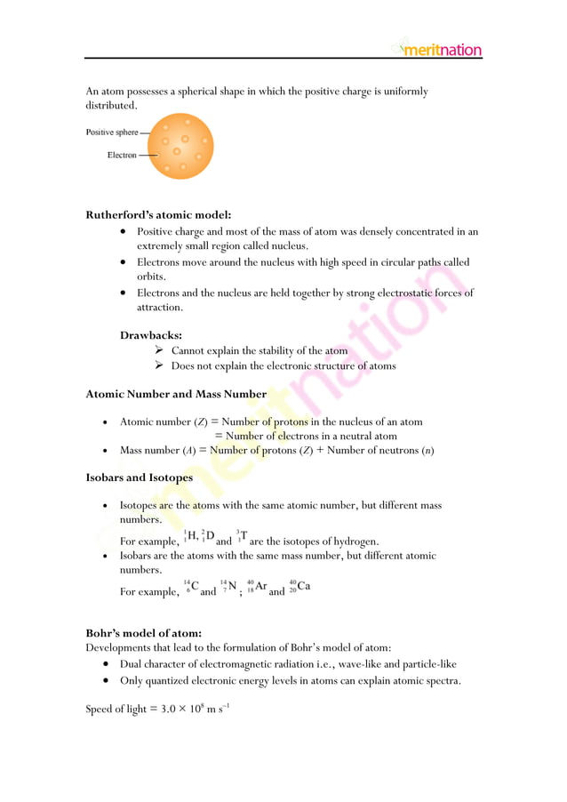 Structure of atom | PDF
