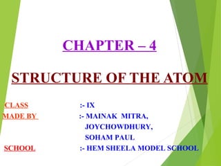 Structure of atom | PPT | Chemistry | Science
