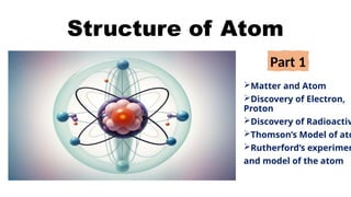 Structure of Atom class 11th Chapter 1 | PPTX