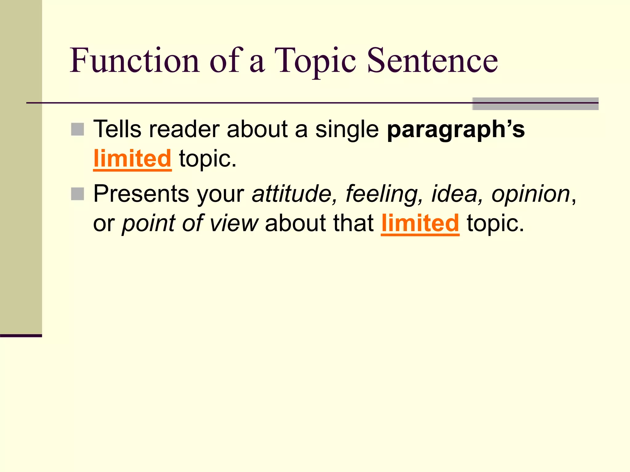 Structure of a Topic Sentence.ppt