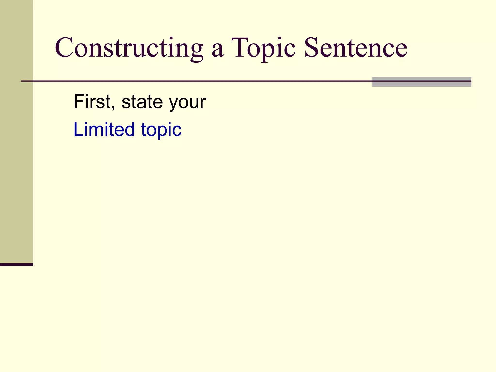 Structure of a Topic Sentence.ppt