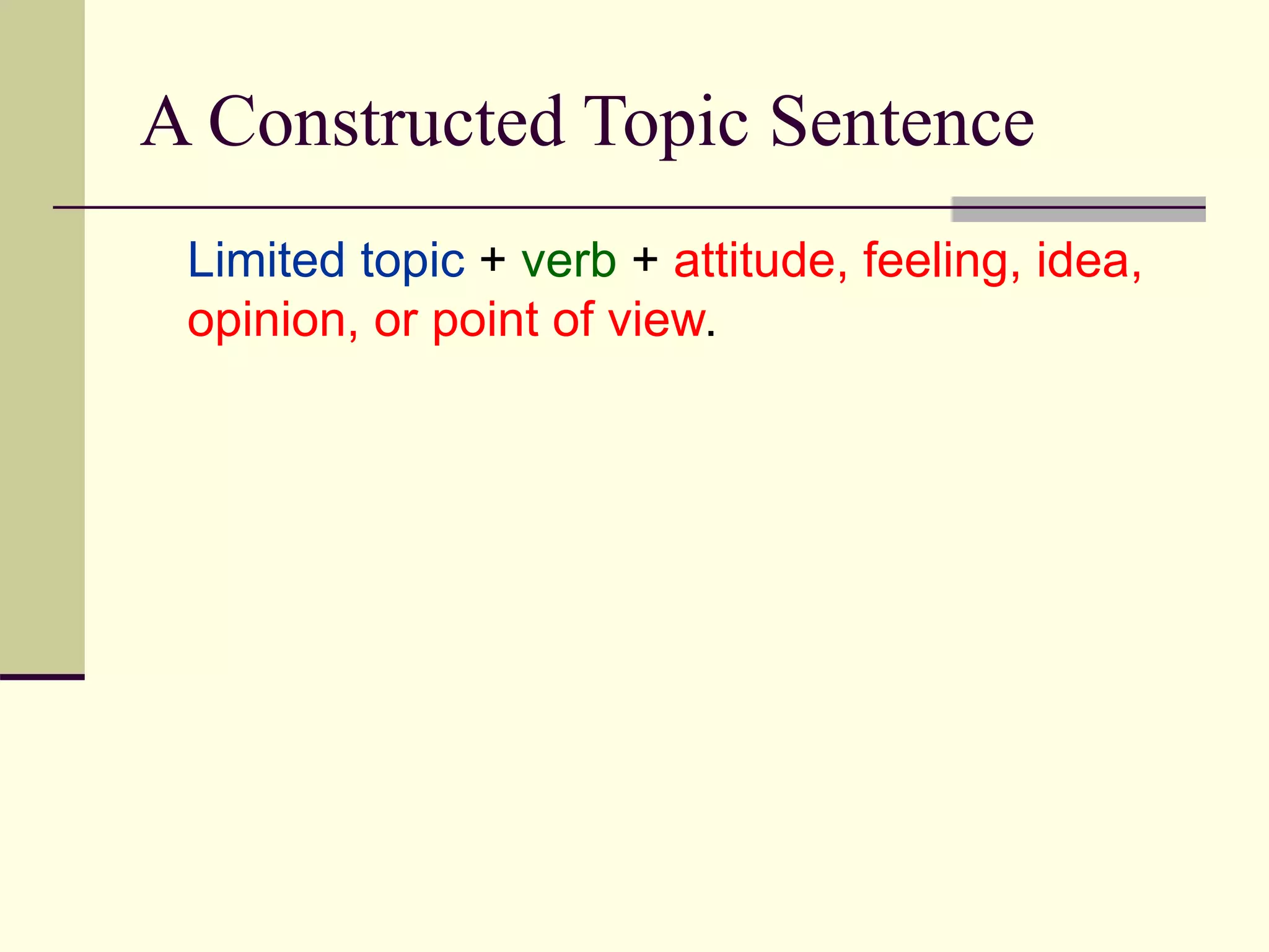 Structure of a Topic Sentence.ppt
