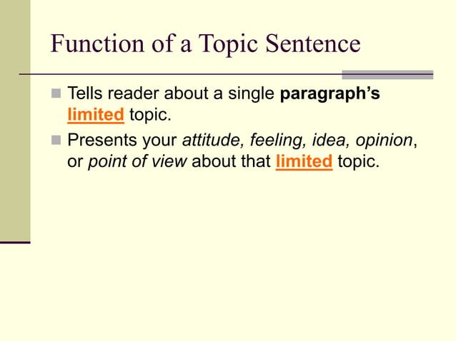 Structure of a Topic Sentence.ppt