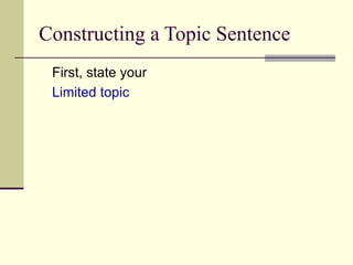 Structure of a Topic Sentence.ppt