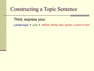 Structure of a Topic Sentence.ppt