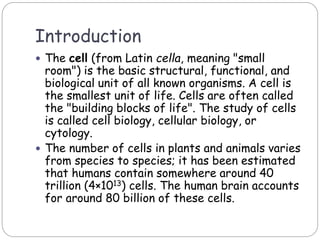Structure of cell components and functions | PPTX