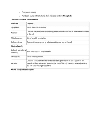 Structure of Cells.docx with diagram and animation . | DOCX