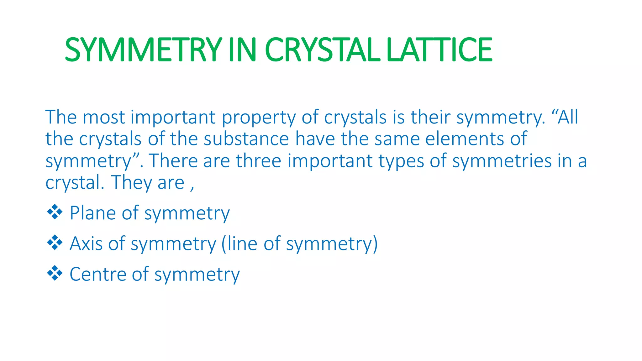 Structure of Crystal Lattice - K Adithi Prabhu | PDF
