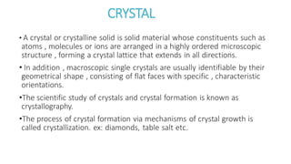 Structure of Crystal Lattice - K Adithi Prabhu | PDF