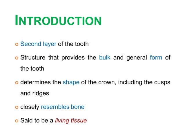 Structure of dentine | PPTX