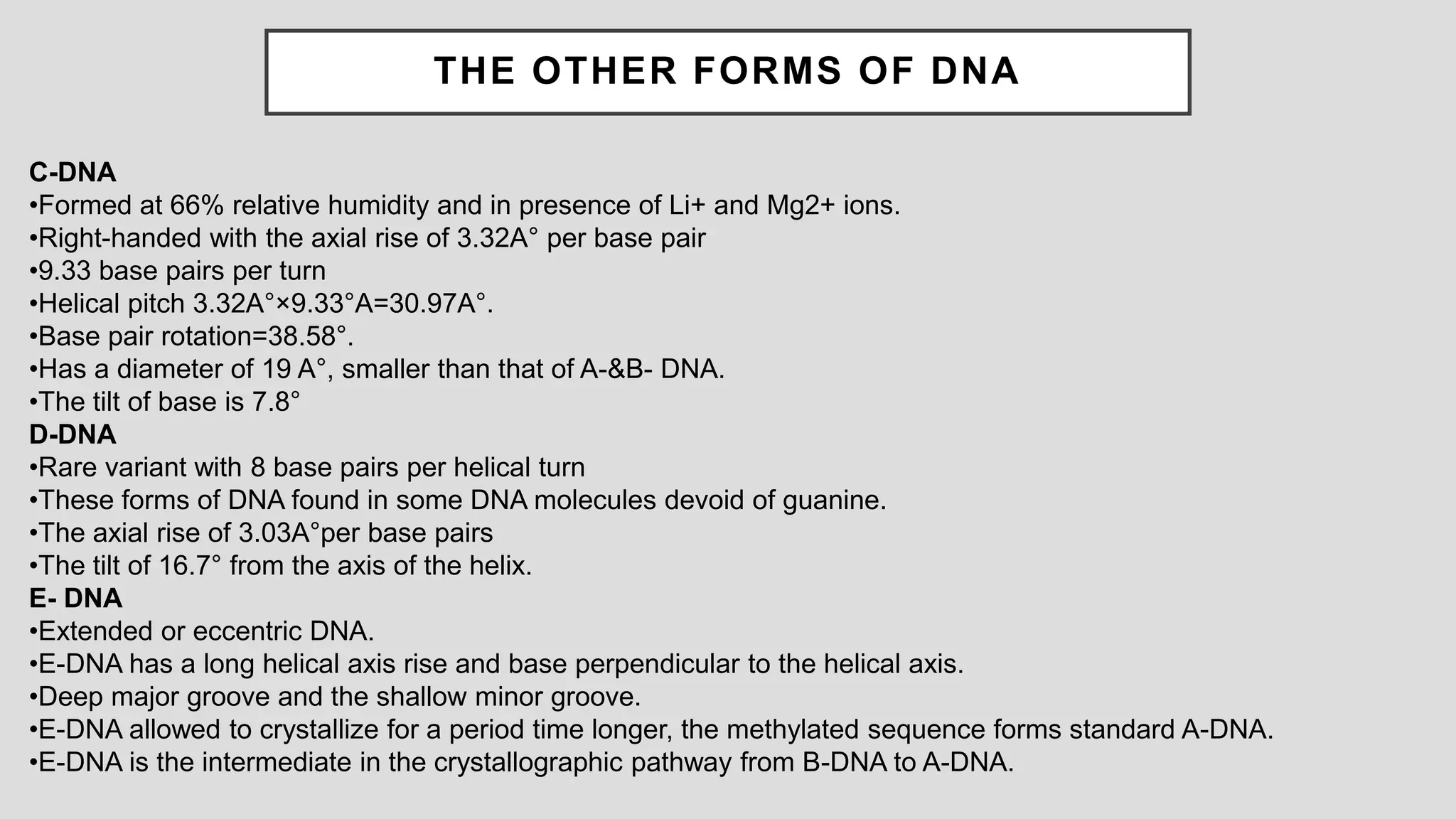 Structure of DNA- Types and functions of DNA | PDF