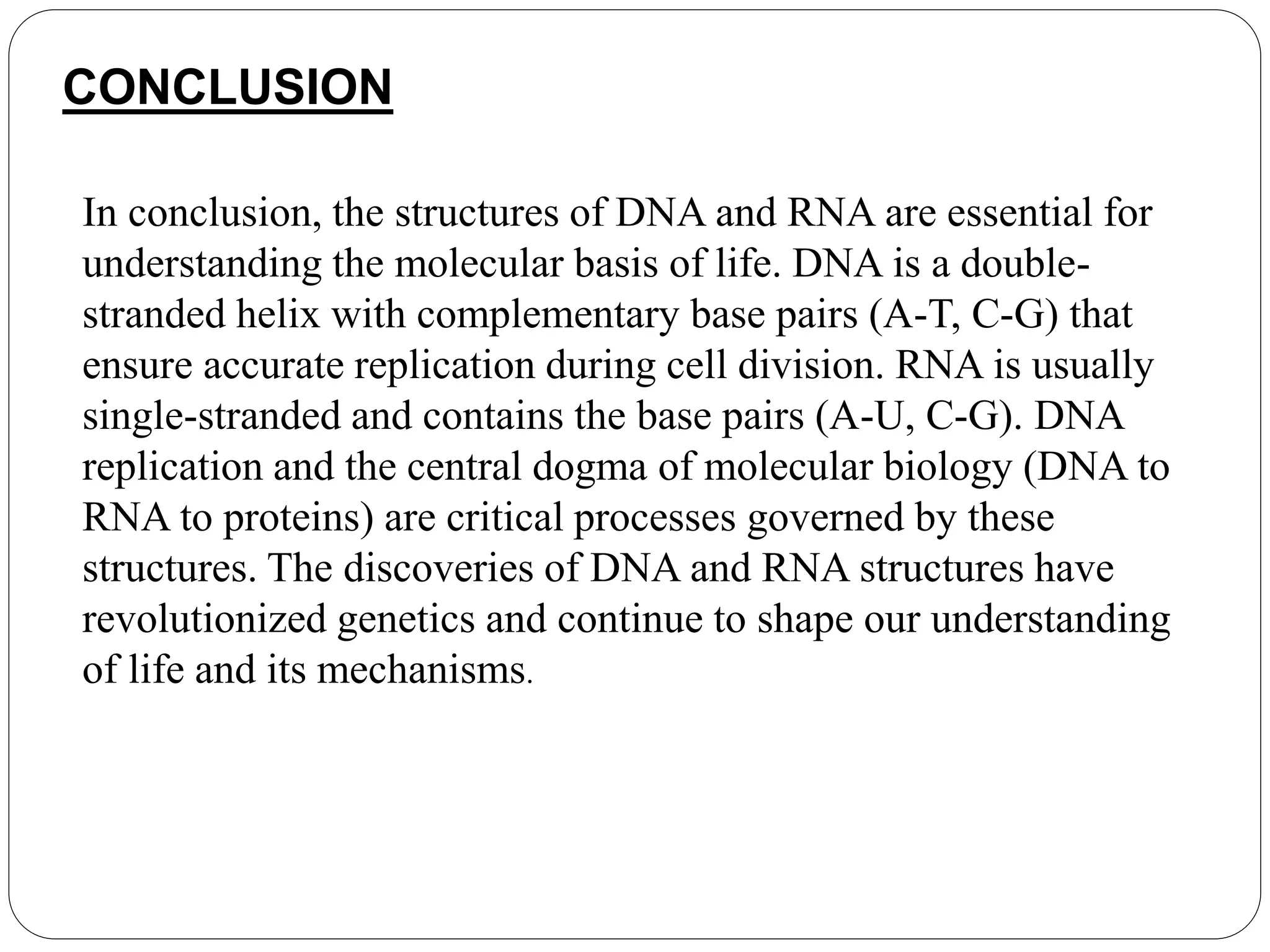 Structure of DNA and RNA and its functions | PPT