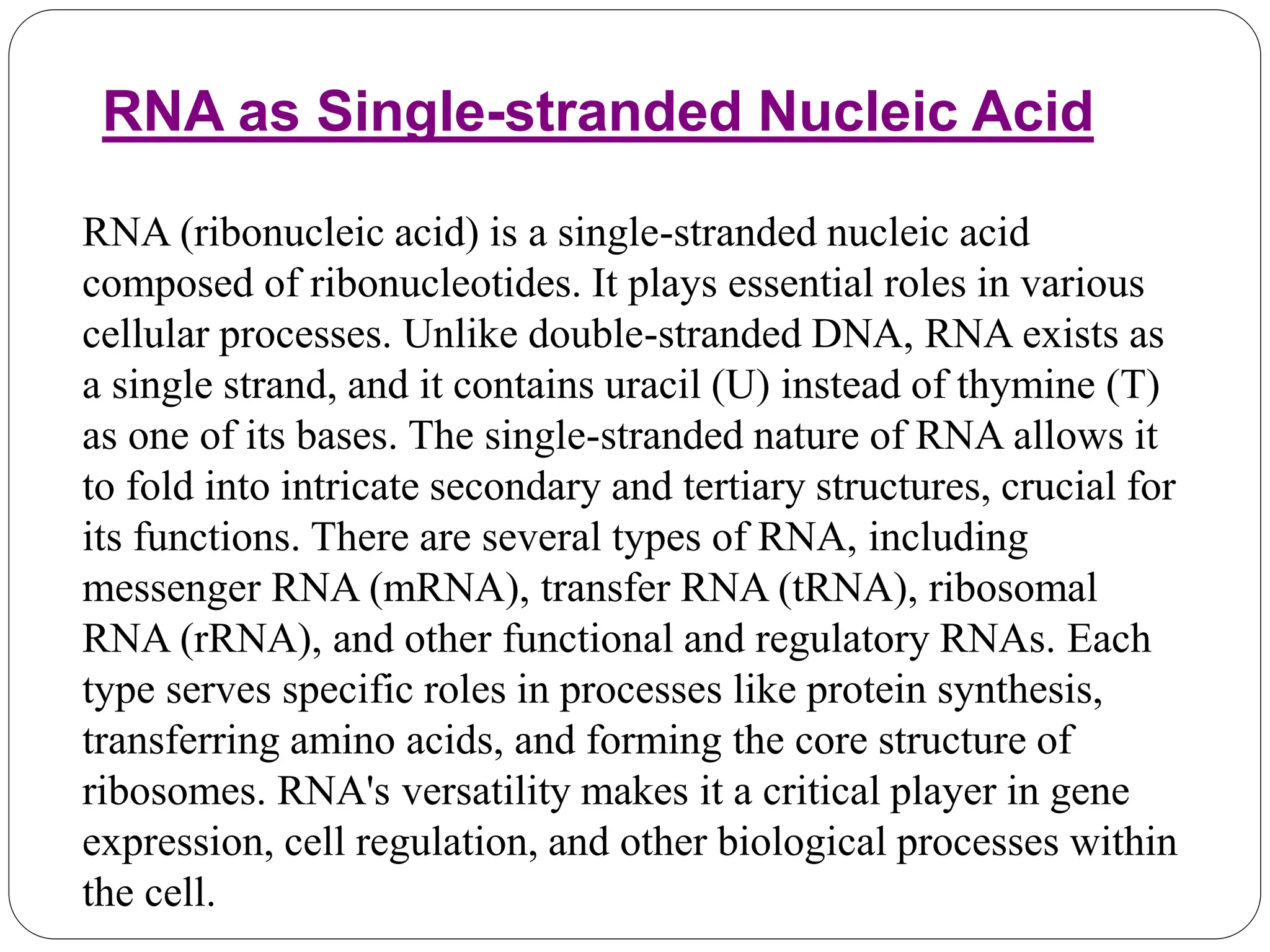 Structure of DNA and RNA and its functions | PPT