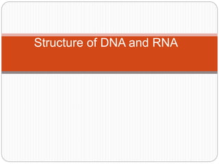 Structure of DNA and RNA and its functions | PPT