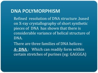 Structure of dna , dna polymorphism | PPTX