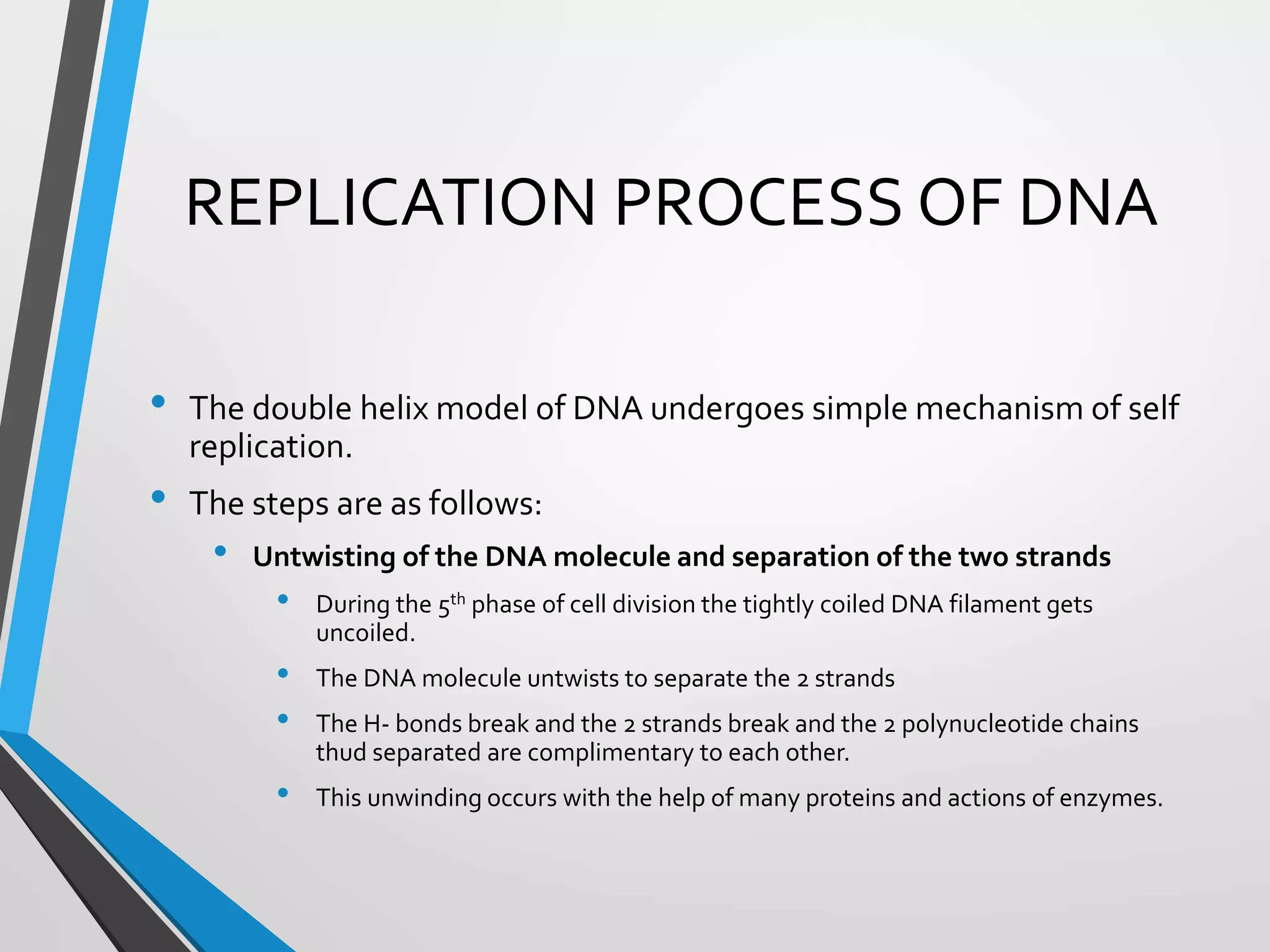Structure of DNA replication & protein synthesis | PPT