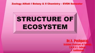 TOPIC: STRUCTURE OF AN ECOSYSTEM- ECOLOGYpdf | PDF
