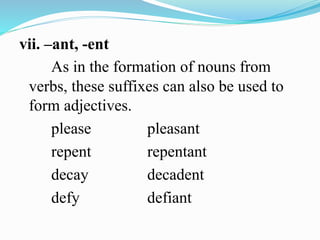 Structure of english-_affixes1 | PPTX