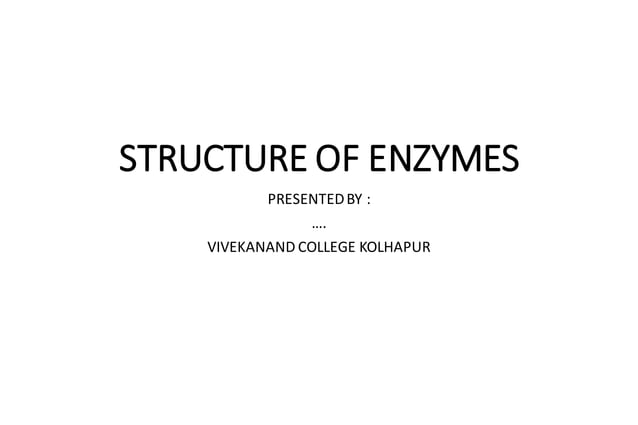 structure of enzyme.PDF | Chemistry | Science