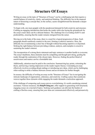 Structure Of Essays | PDF