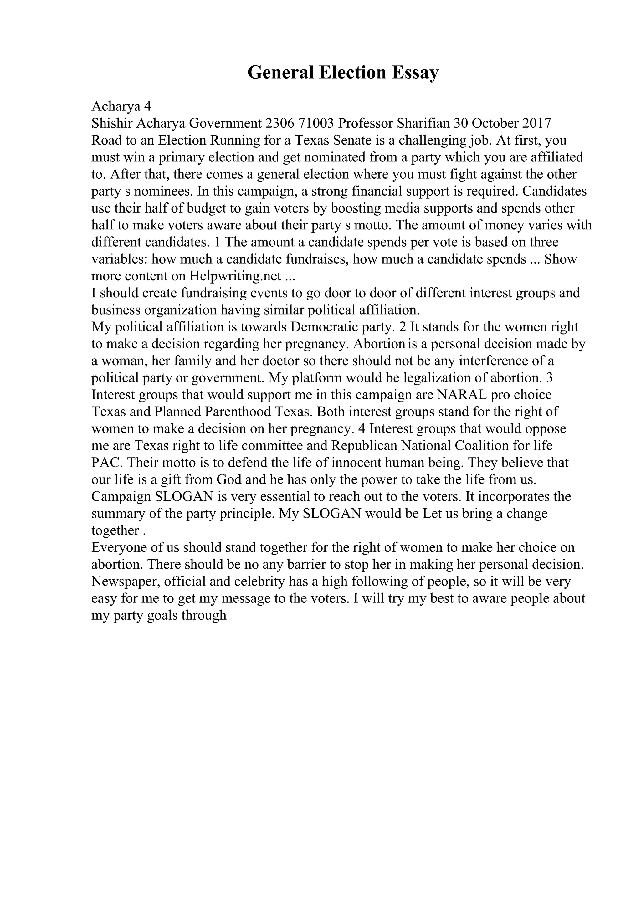 Structure Of Essay Writing | PDF