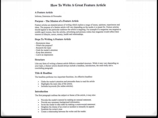 Structure of feature article | PPTX