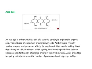 Structure of fibre and dye | PPTX