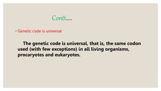 STRUCTURE OF GENE and genetic code in animals ppt | PPT