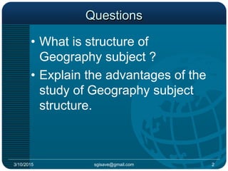 Structure of geo sub adn geo room | PPTX