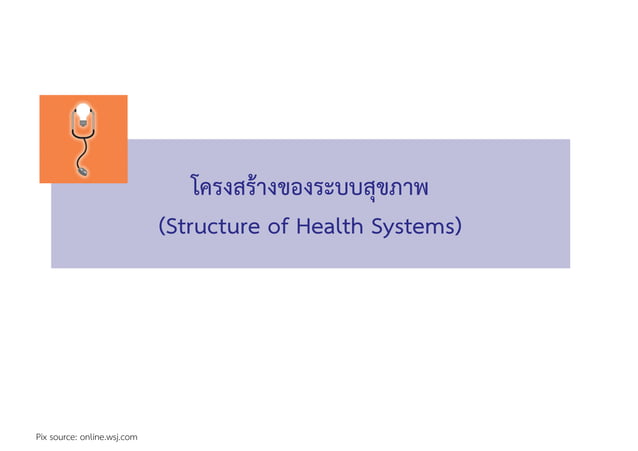 Structure of Health Systems | PDF